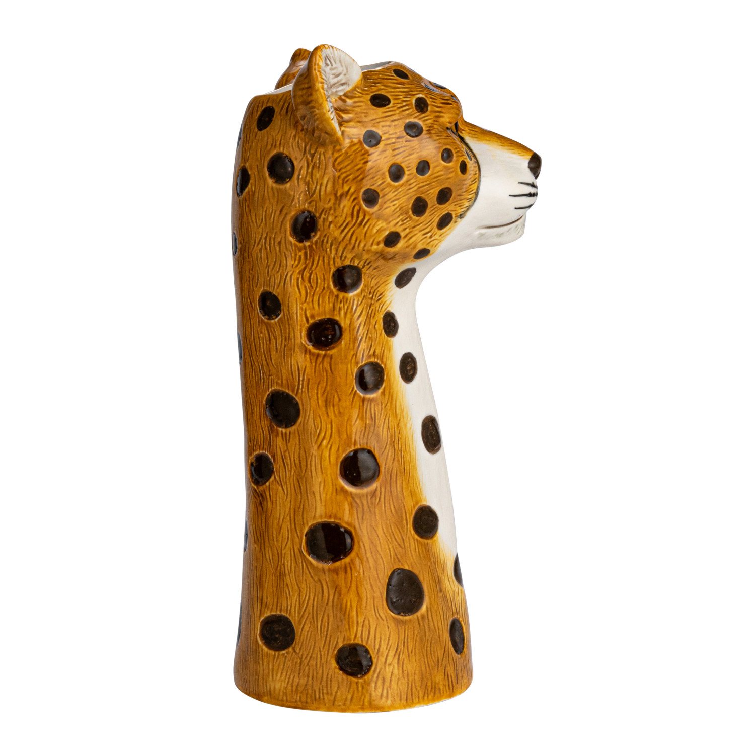 Hand-Painted Stoneware Cheetah Vase