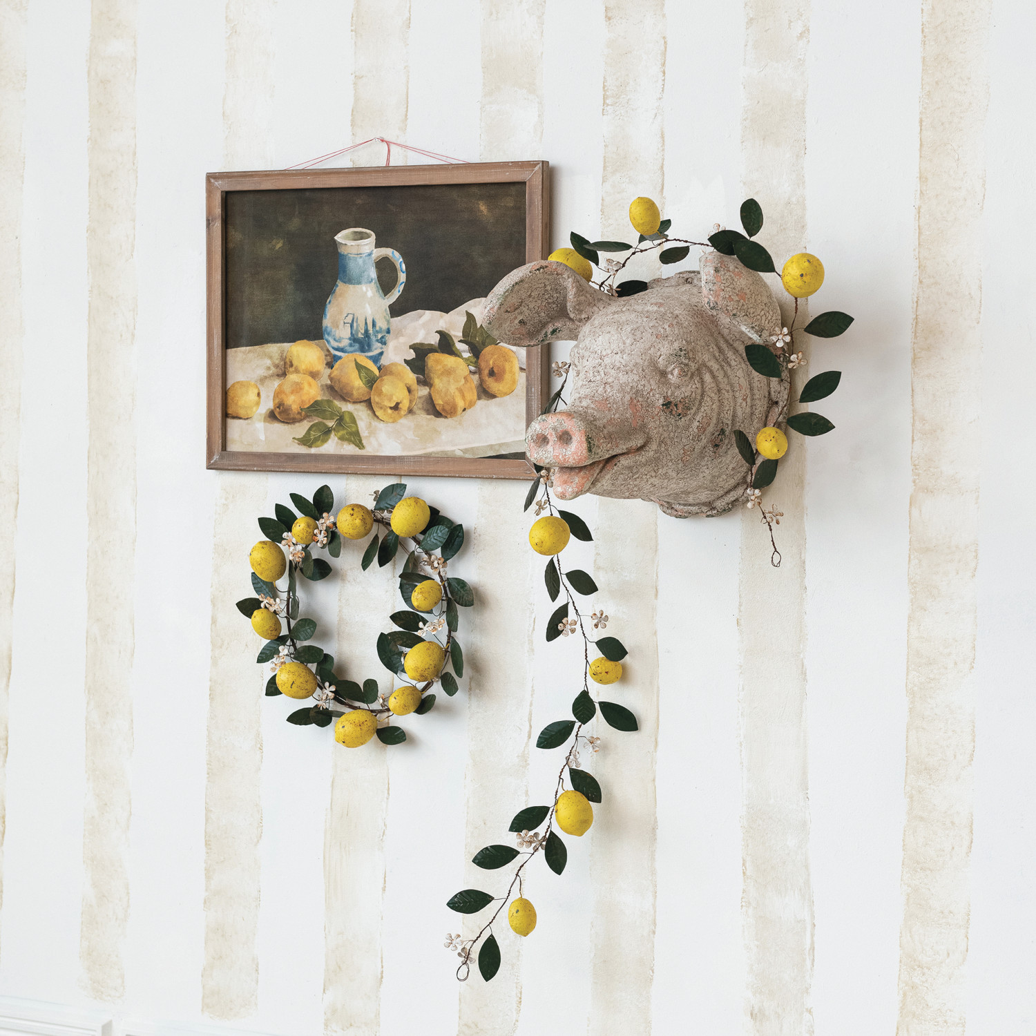 Magnesia Pig Head Wall Décor (Each One Will Vary)