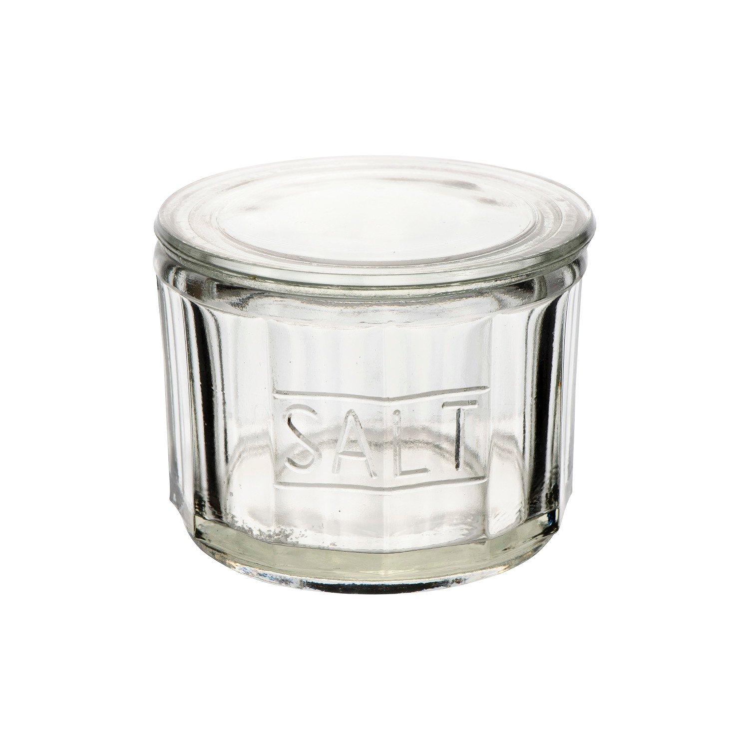 4-1/2" Round x 3-1/2"H Pressed Glass Salt Cellar