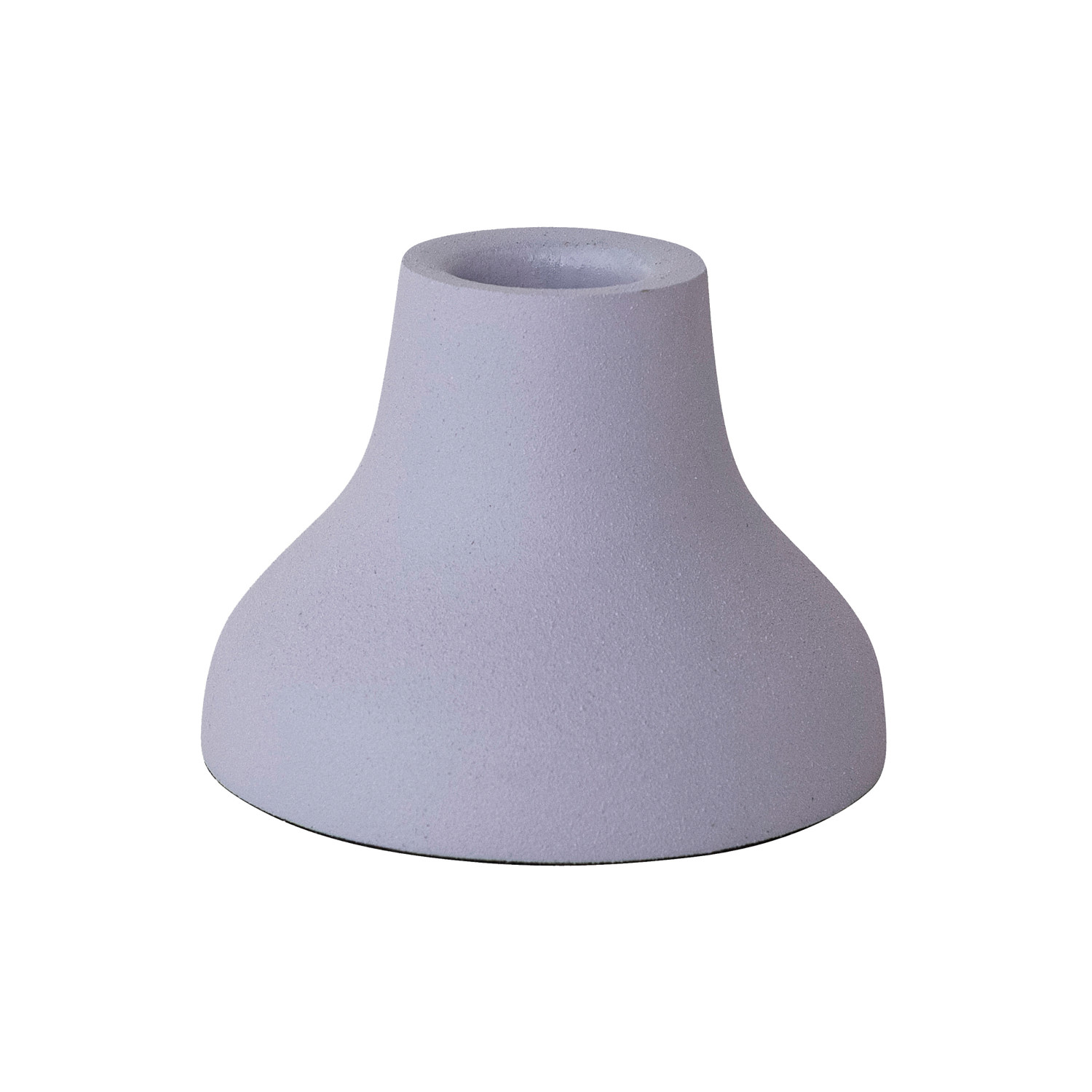 Textured Cast Metal Taper Holder, Matte Finish, Lavender Color